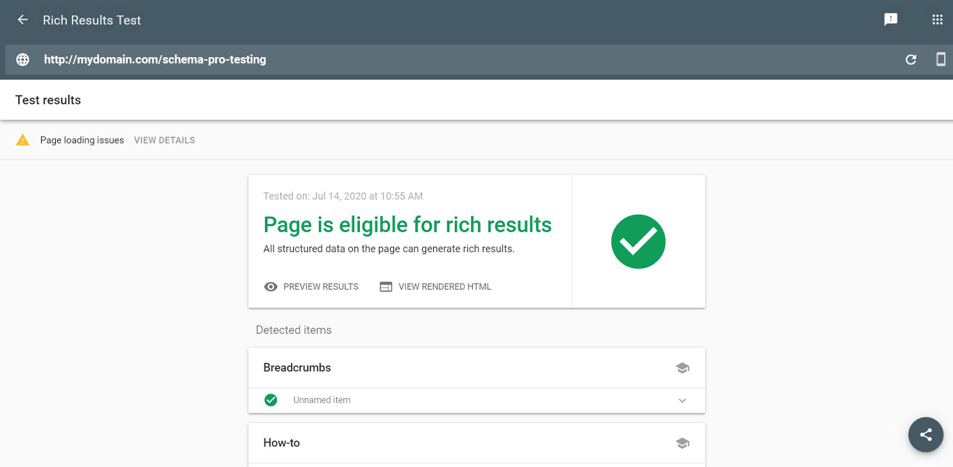 Test a Schema Snippet - Schema Pro