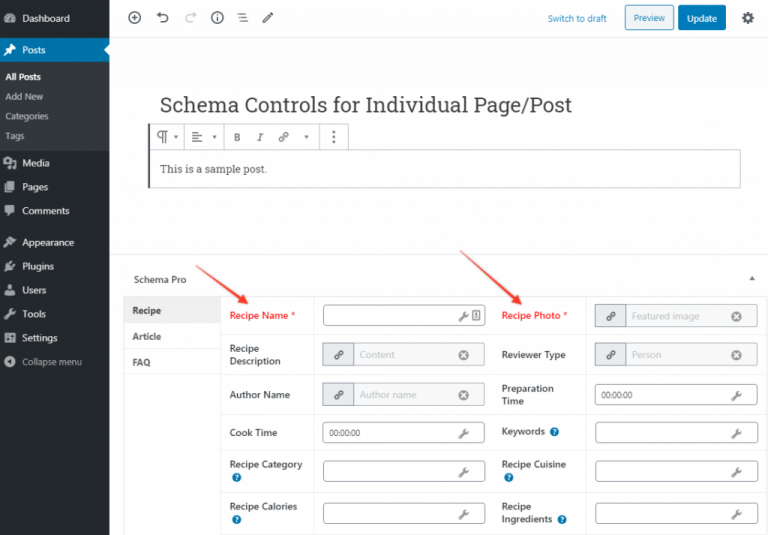 Configure Schema on a Single Page/Post - Schema Pro