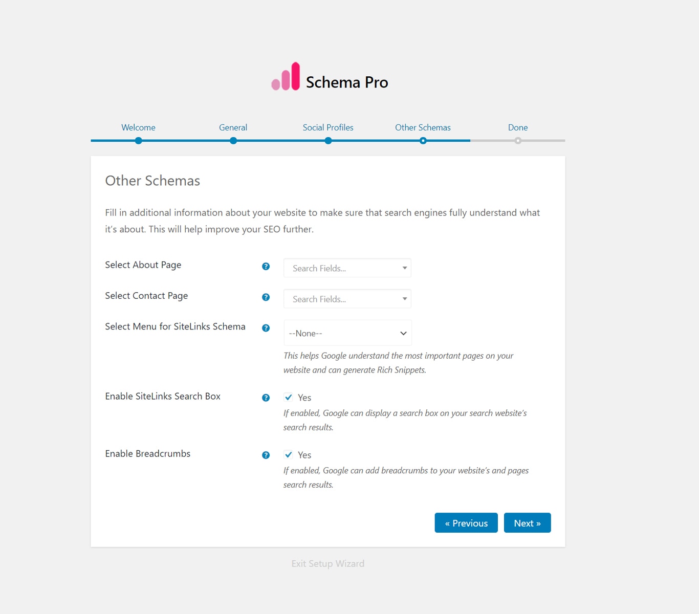 Schema Pro Setup Wizard - Schema Pro