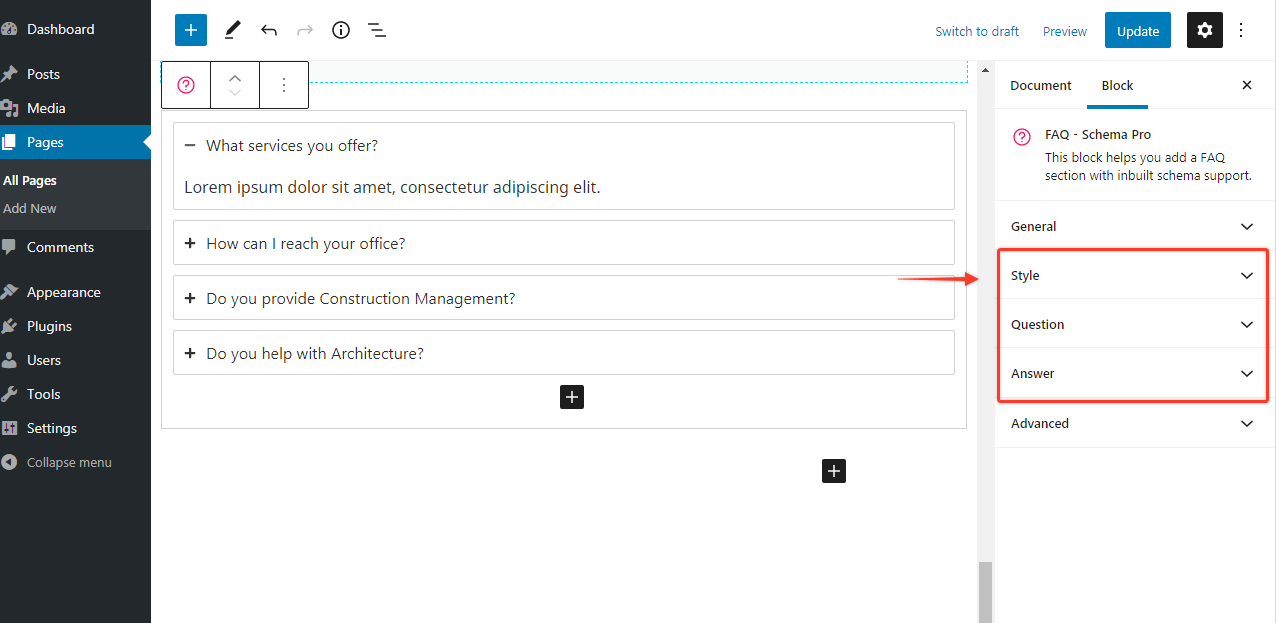 FAQ Schema Pro Block for Gutenberg - Schema Pro