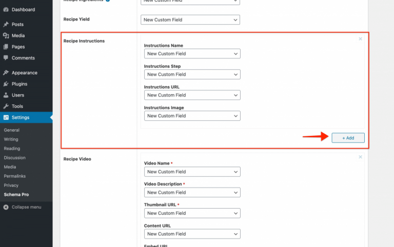 Repeater Fields Controls on Pages/Posts - Schema Pro