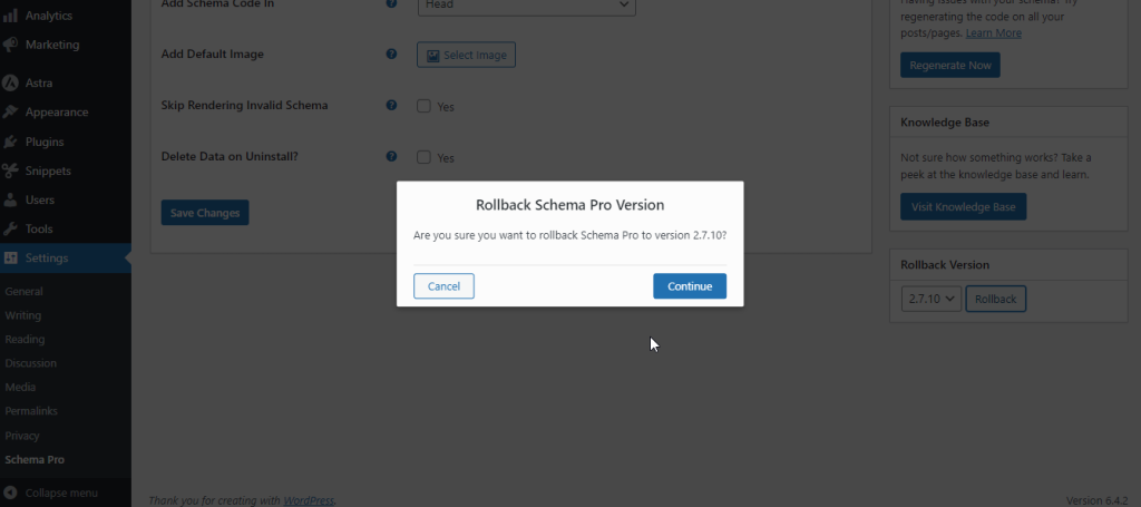 Rollback Schema Pro Plugin to Previous Version - Schema Pro